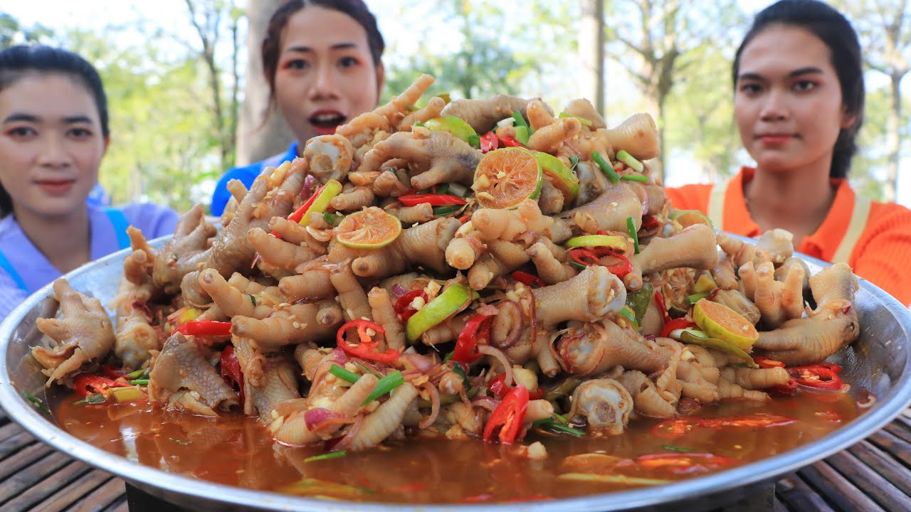 Yummy cooking chicken feet salad with fish sauce recipe - Chicken feet ...