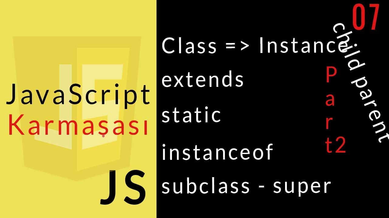 Javascript Karmaşası 07 Class Part Ii Inheritance Instance Subclass Super Extends Youtube 7239