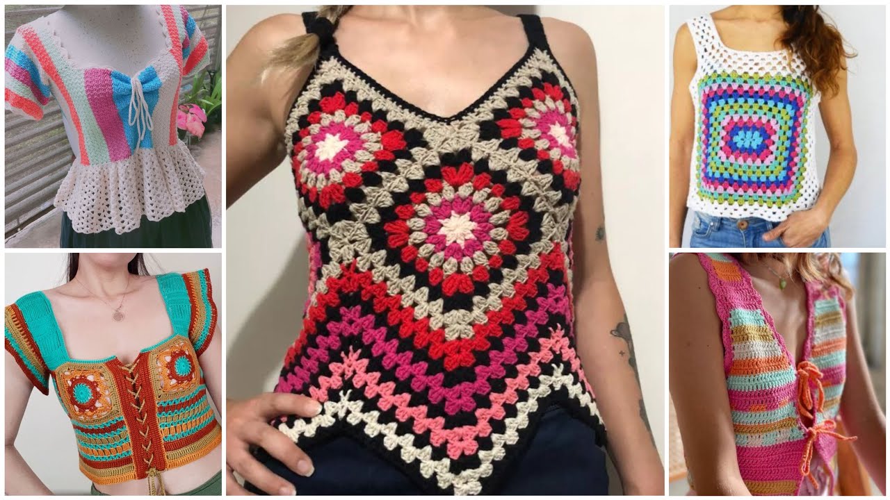 Gorgeous crochet pattern cotton top/crop top/short top designs - YouTube