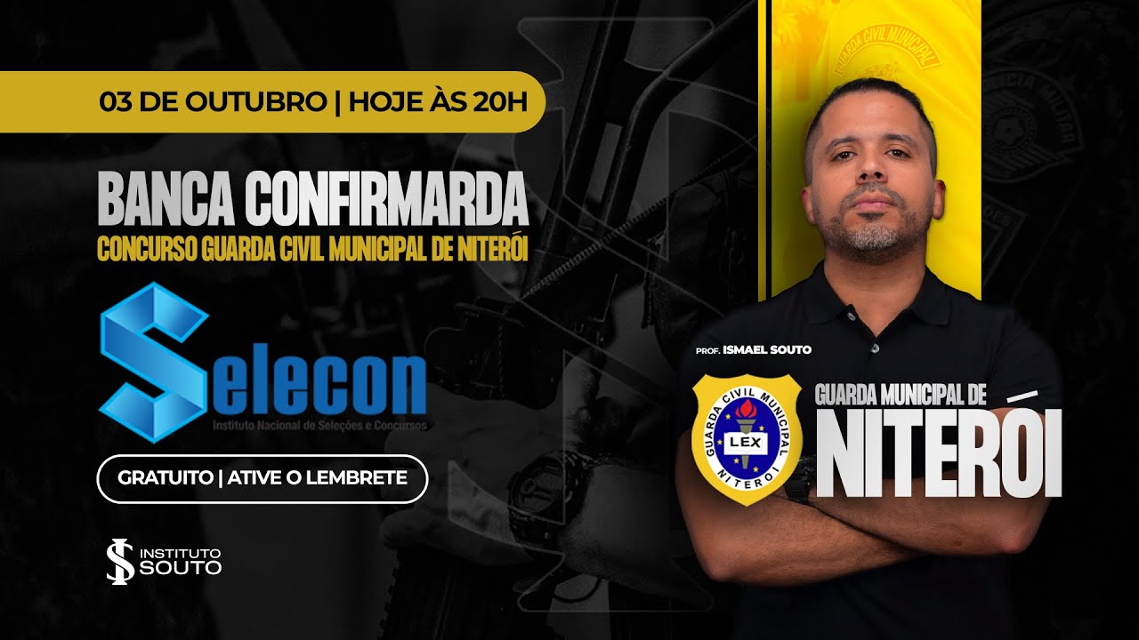 Banca Selecon Confirmada! Concurso da Guarda Municipal de Niterói ...