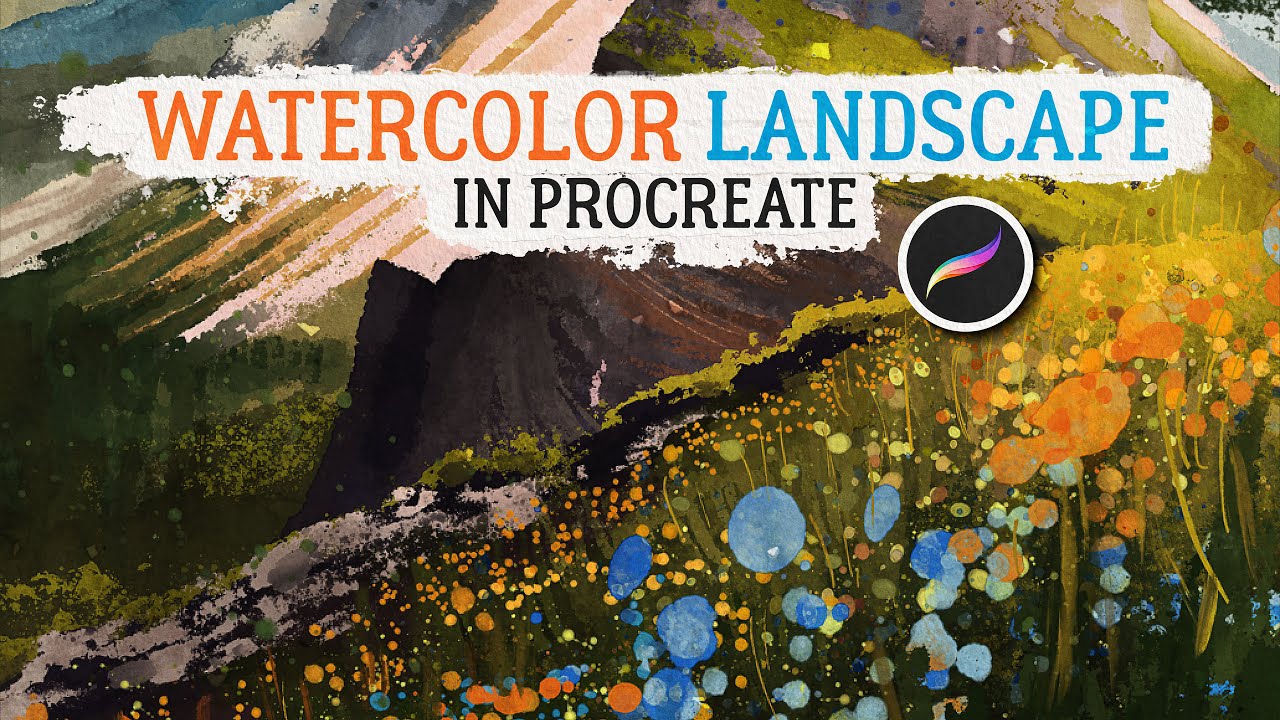 How to Paint a Watercolor Landscape in Procreate - YouTube