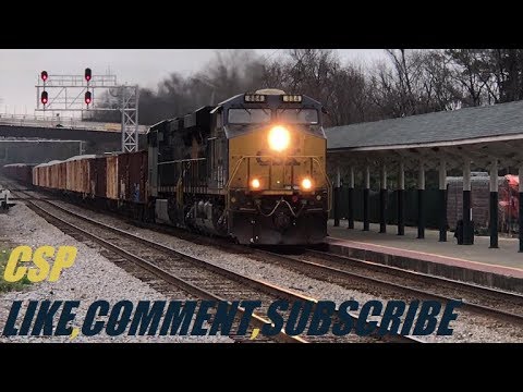[CSXT]884 [ES44AH] & 156 [CW44AC]Lead W081-18 Loaded Herzog Rock Train W/A Hornshow & A 2nd Gen ...