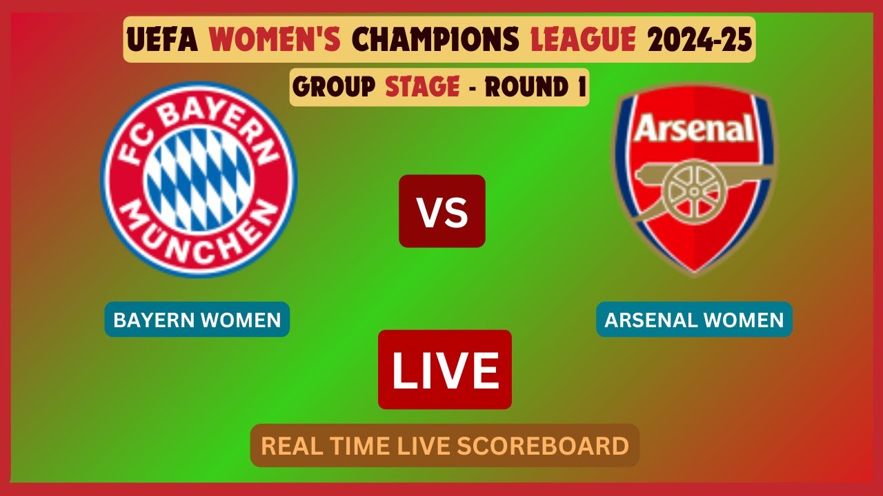 Bayern Munich Vs Arsenal LIVE Score UPDATE 2024-25 UEFA Women's ...