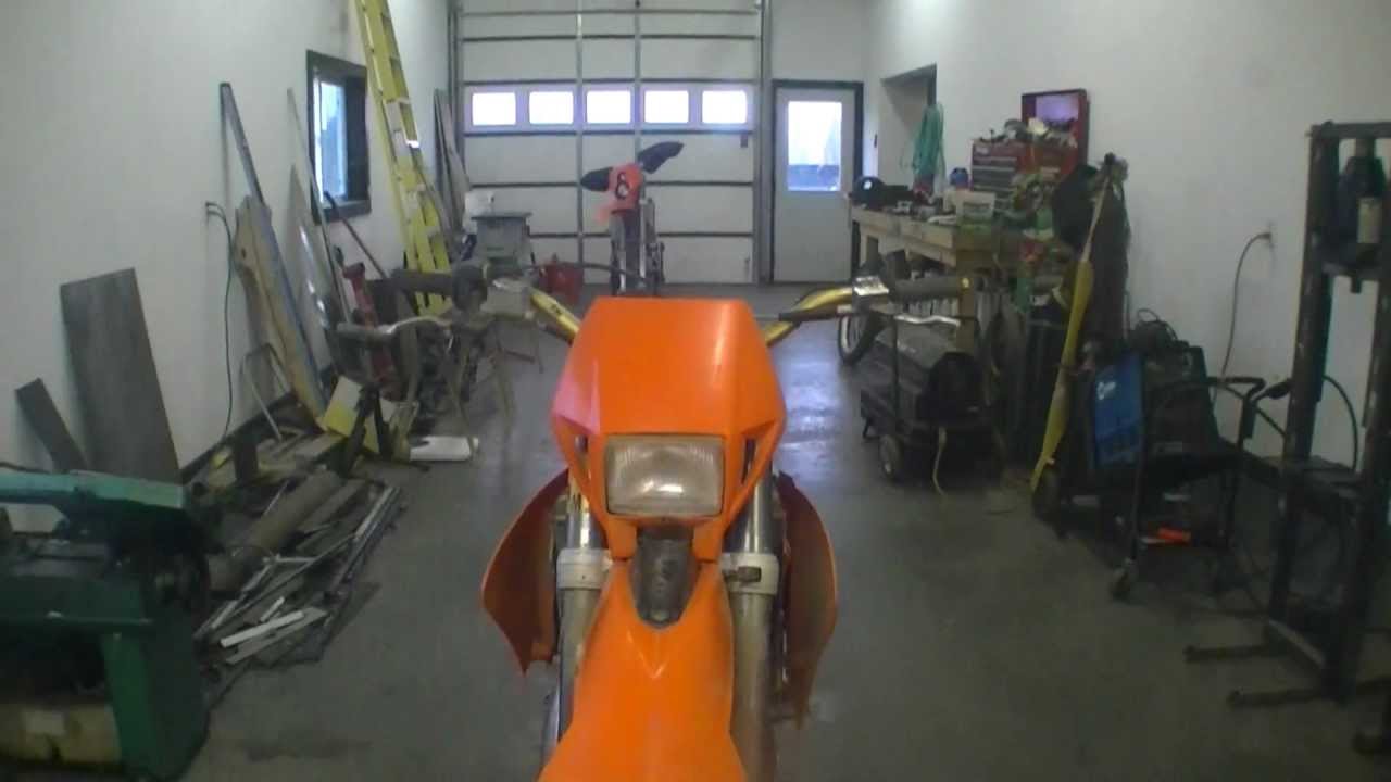 ktm 380 exc 2 stroke homemade snow bike - YouTube