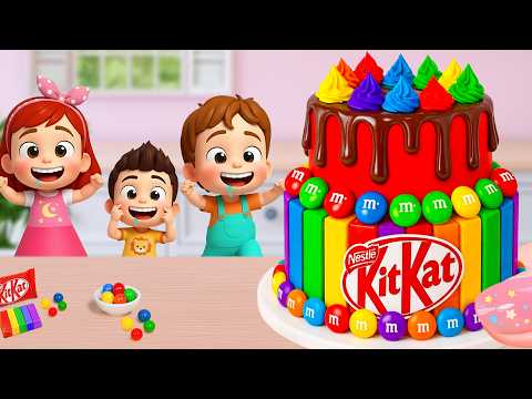 Miniature Rainbow Cake Tutorial 🌈 Cute Mini Rainbow KitKat Cake Recipe with Chocolate 💖 Yummy Teeny