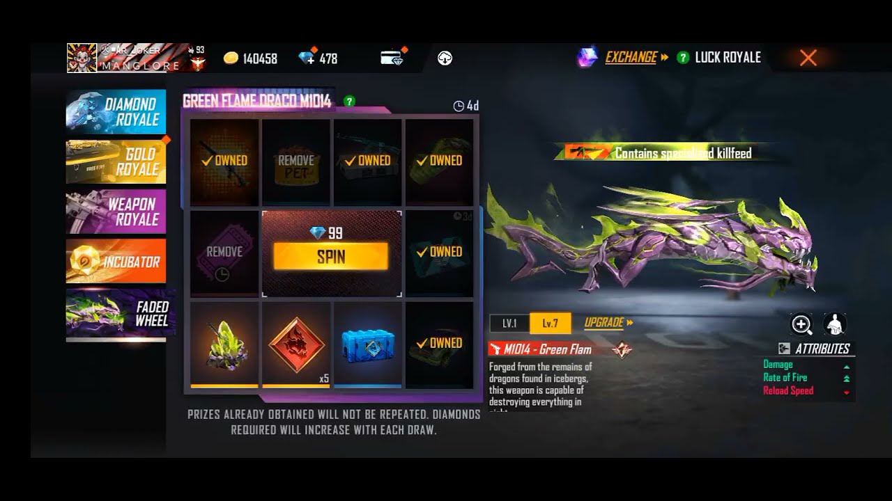 DRAGON M10 14 BEST POWER#freefire - YouTube