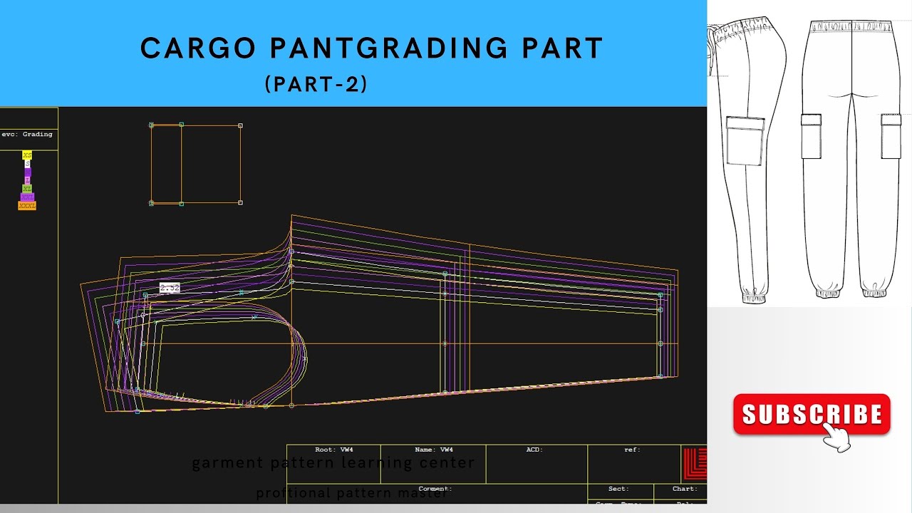 CARGO POCKET PANT GRADING (PART-2) - YouTube