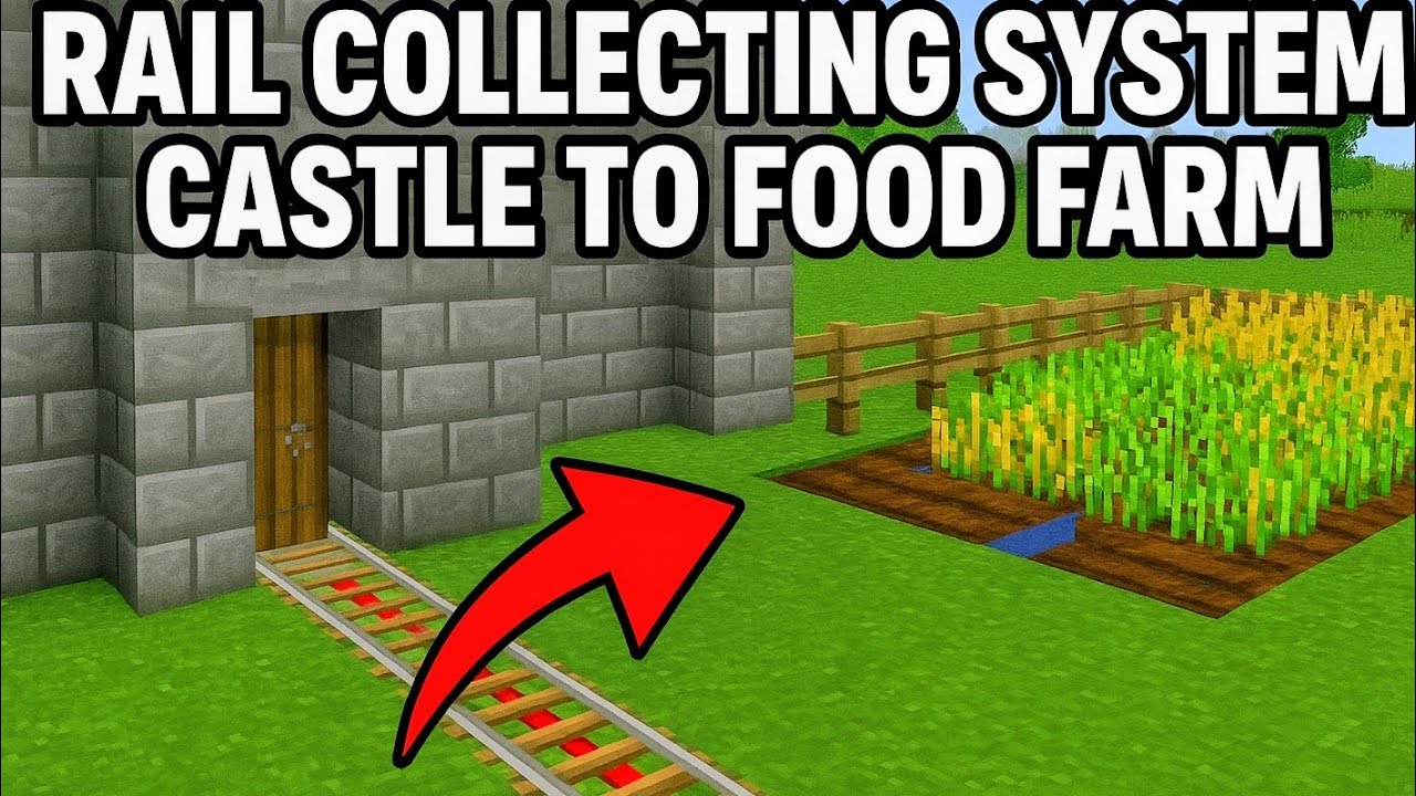 Minecraft Castle to Farm Rail System! (Automatic Item Transport) - YouTube