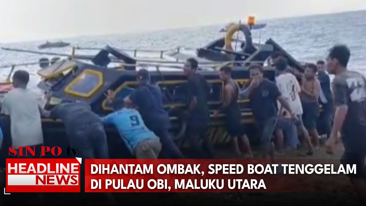 Dihantam Ombak, Speed Boat Tenggelam Di Pulau Obi, Maluku Utara - YouTube