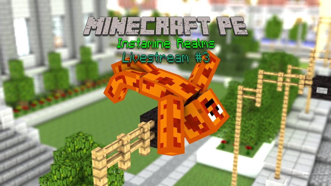 Minecraft PE| Instamine Realms Livestream #3 - YouTube