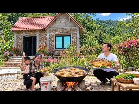 Crispy fried crab and fish – Cooking with Mom – Traditional cooking method over a wood-fired stove.