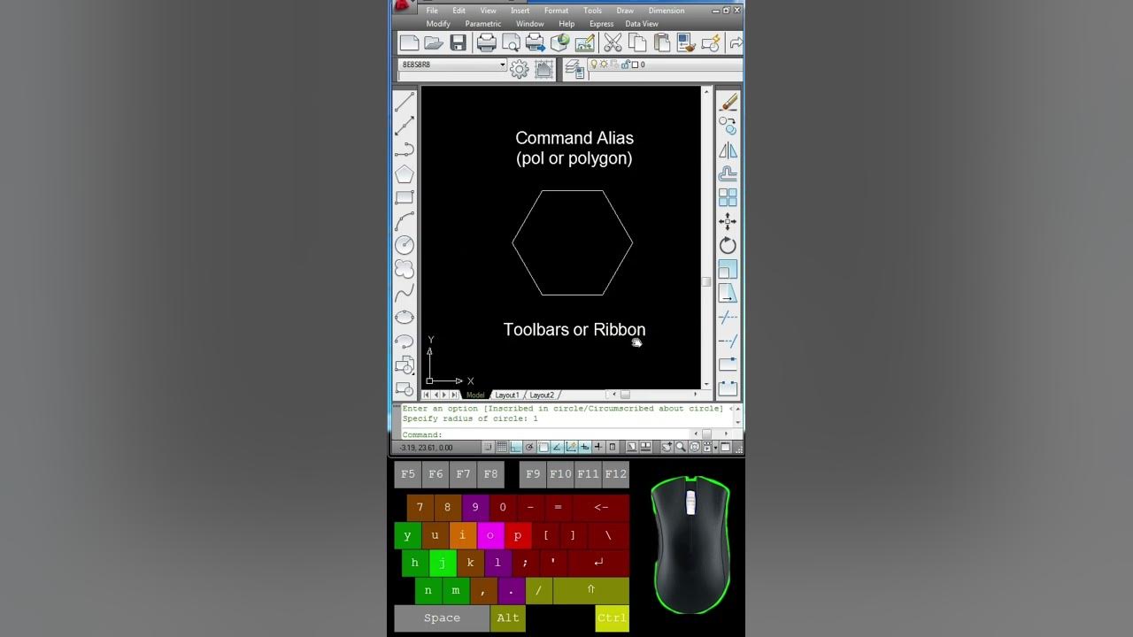 Polygon Shapes Command in AutoCAD - YouTube