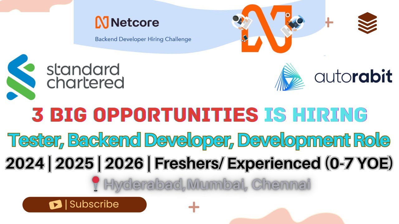 Top 3 High-Paying Tech Jobs Hiring Now | Standard Chartered, Netcore ...