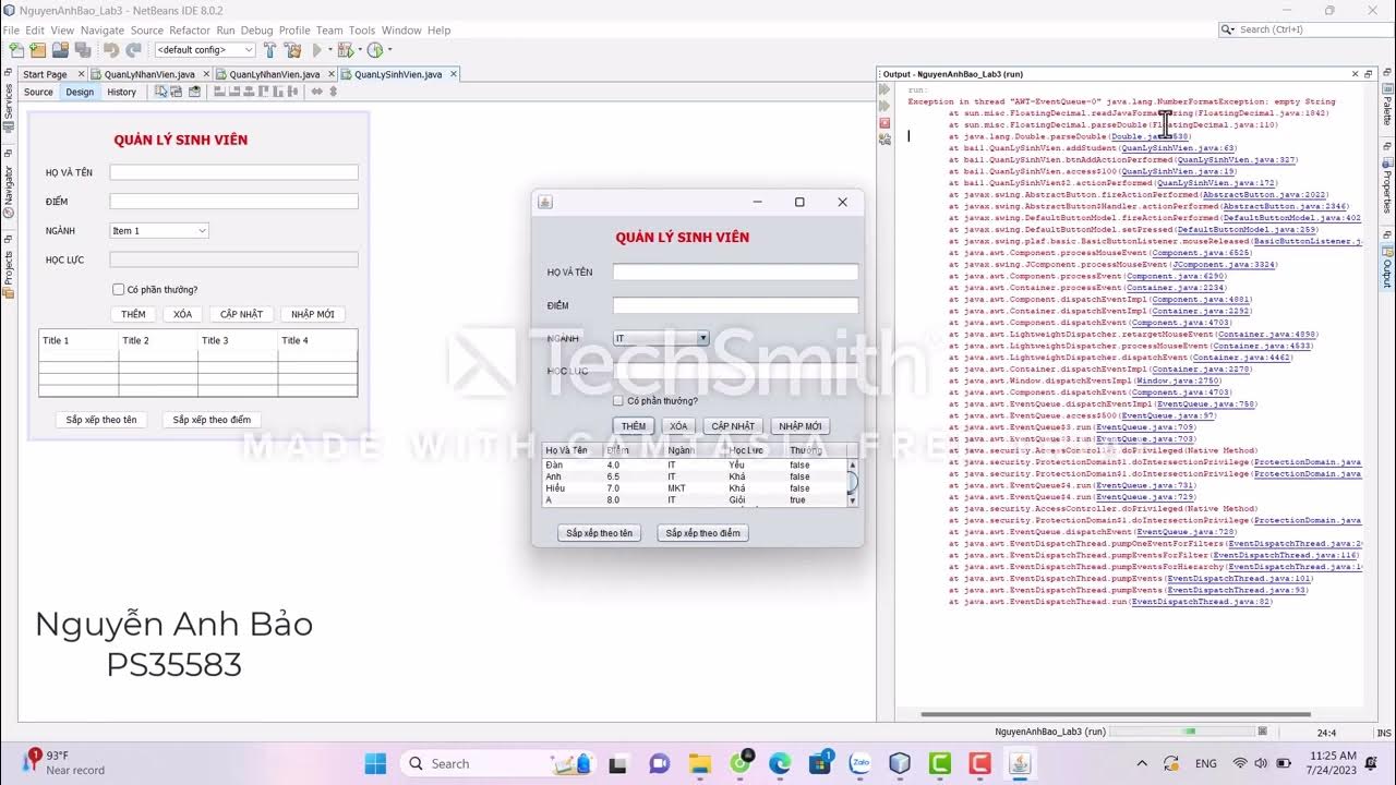 PS35583 Nguyễn Anh Bảo Lab3,4 ASM1 - YouTube