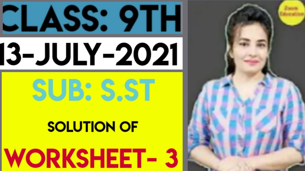 Class 9 Sst Worksheet 3 English Medium || Worksheet 3 Class 9 Sst ...