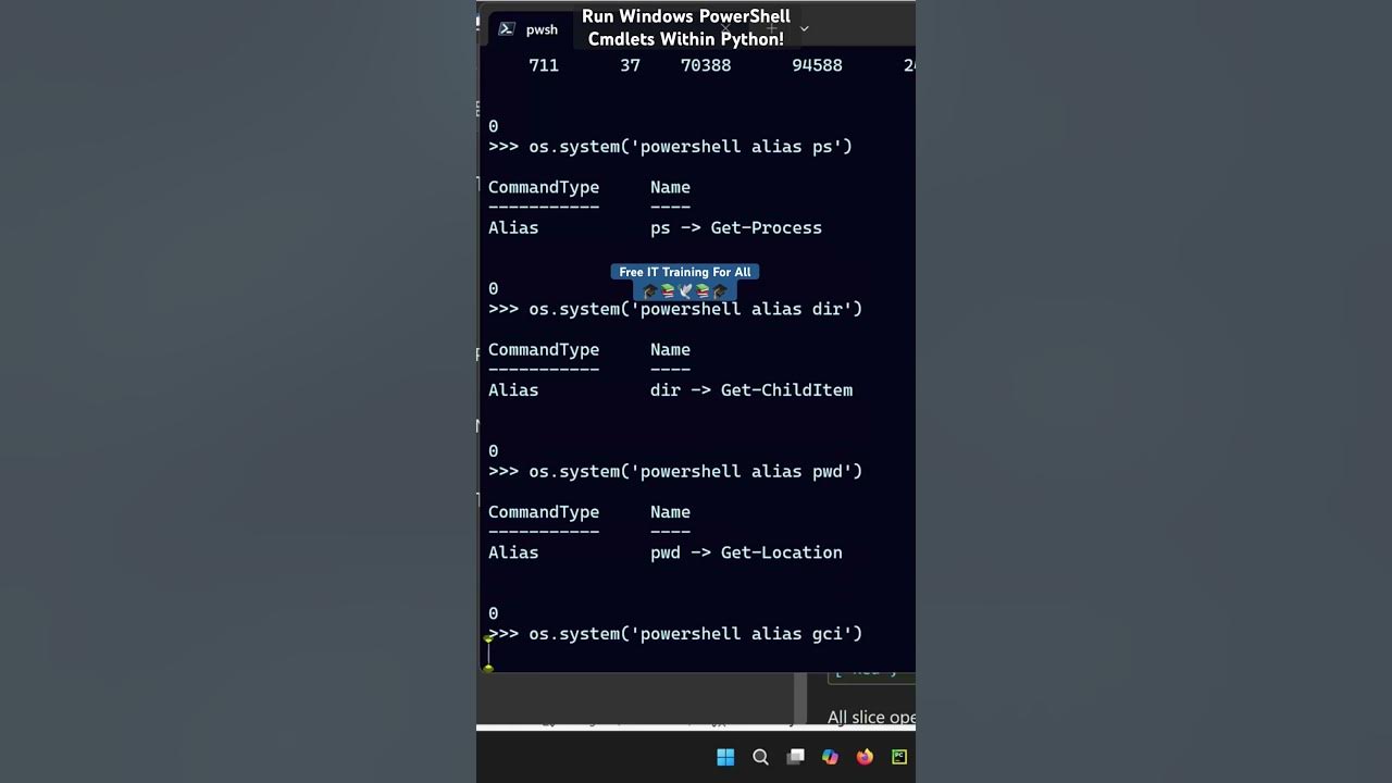 Run Windows PowerShell Cmdlets Within Python - YouTube