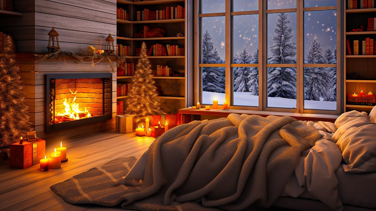 Cozy winter love song in a cozy bedroom | Smooth Jazz music for ...