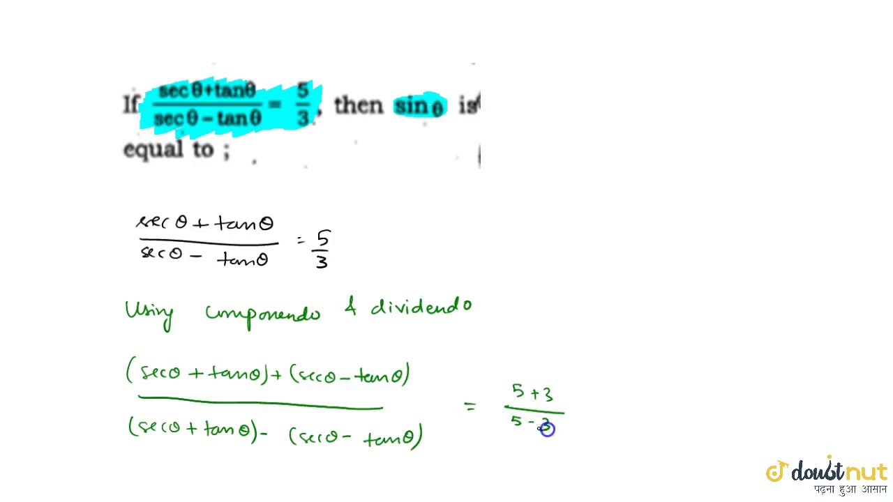 "Componendo and dividendo on trigonometric function €à¤¡à¥‡à¤£à¥ à¤¡à ...