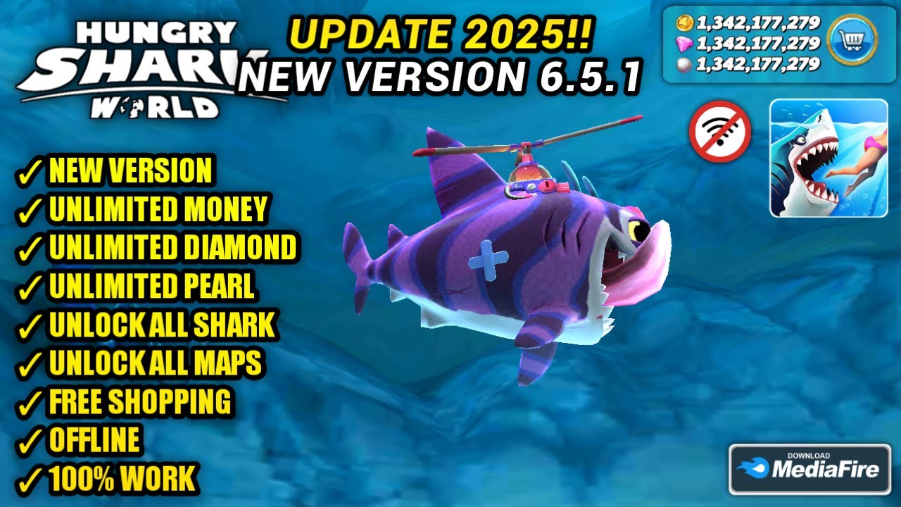 UPDATE!! Hungry Shark World Mod Apk v6.5.1 Terbaru 2025 | Unlock All ...