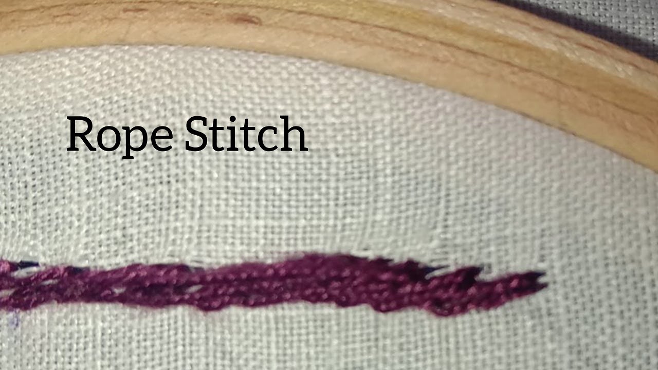 Hand embroidery Rope stitch | Rope stitch tutoria for beginners part-60 ...