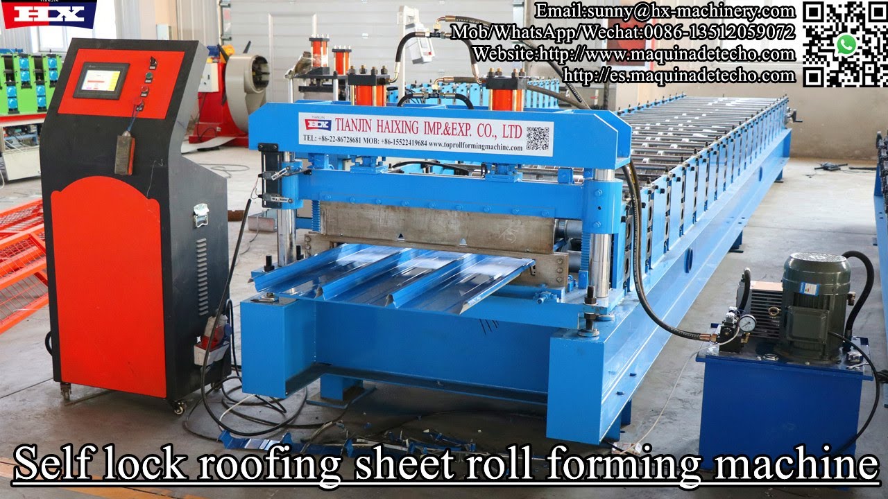 Self lock roofing sheet roll forming machine - YouTube