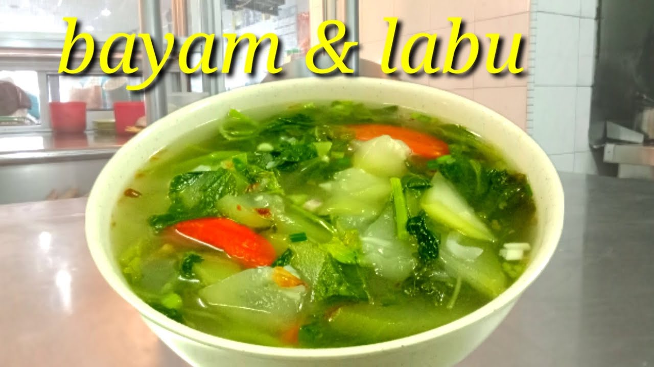 Resep sayur bening bayam dan blonceng/ labu air - YouTube