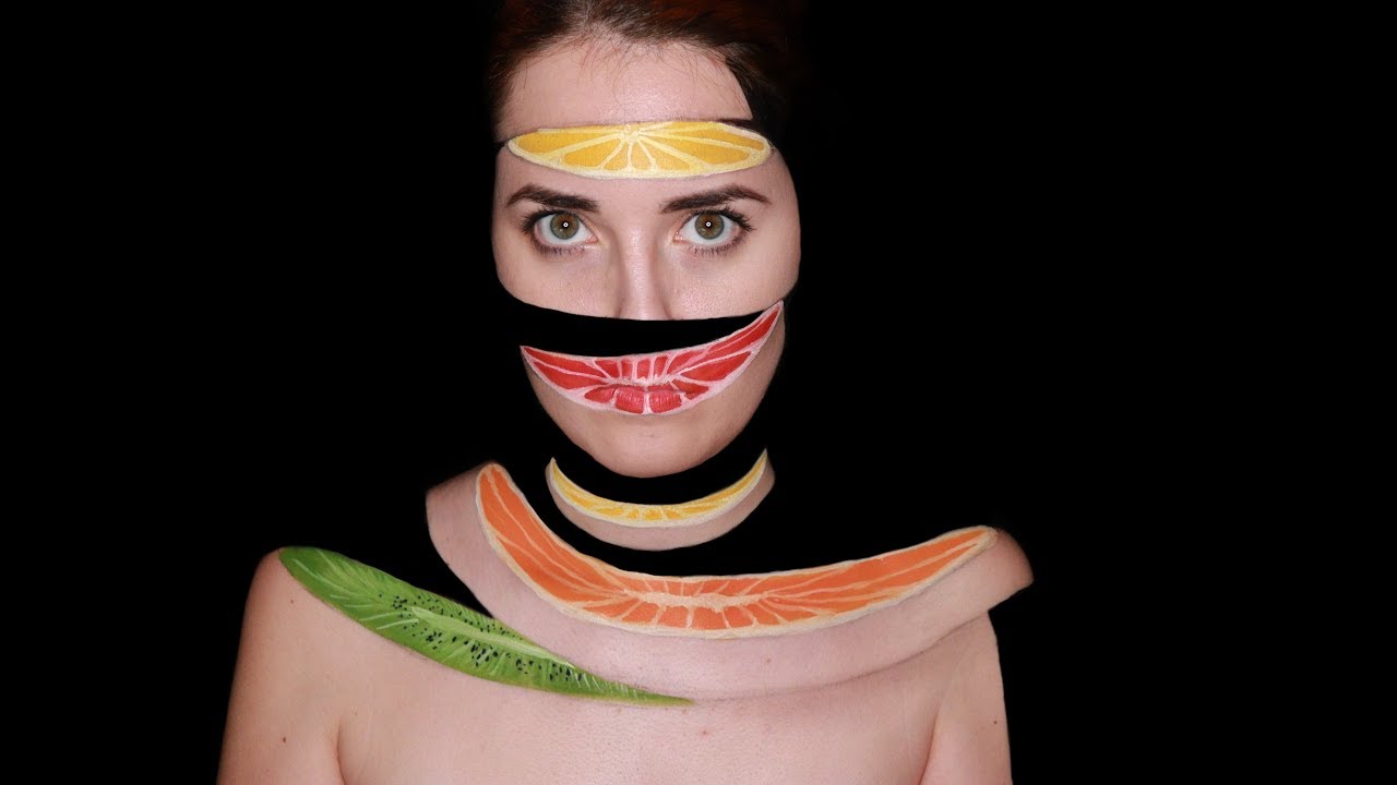 Sliced Fruit Face Paint Design By Ana Cedoviste - YouTube