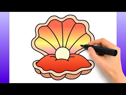 Cómo Dibujar Una Concha Con Una Perla (Tutorial De Dibujo Fácil)