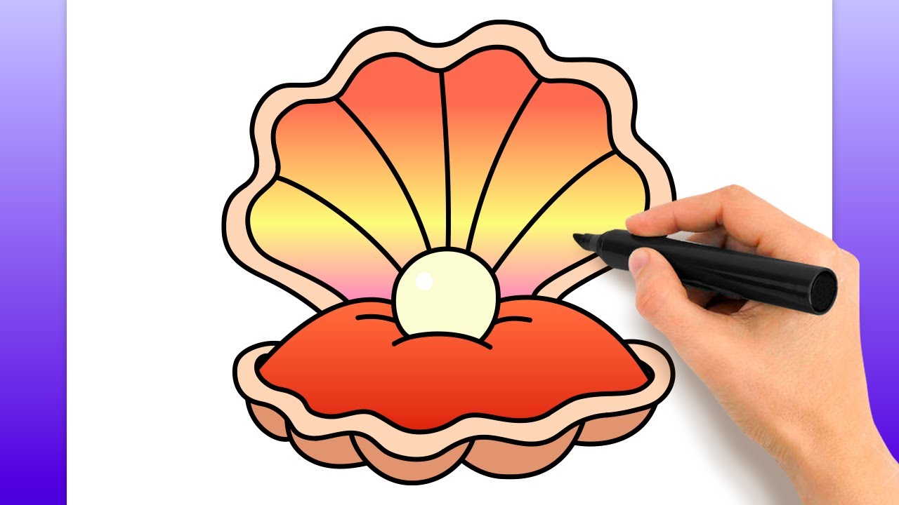 Cómo Dibujar Una Concha Con Una Perla (Tutorial De Dibujo Fácil) - YouTube