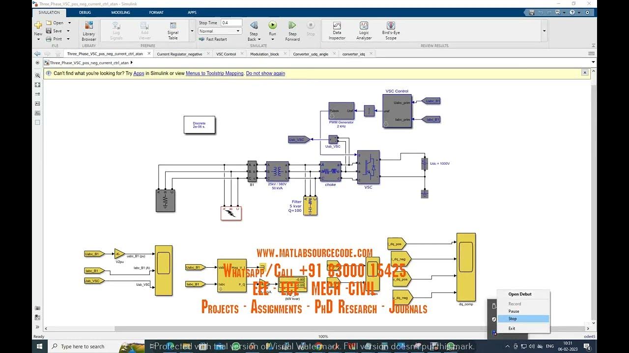 Three phase VSC with positive and negative sequence current control ...