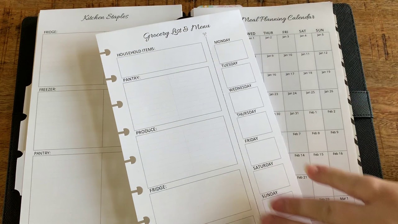 Inside the Planner - Meal Planning (Section 5 of 6) - YouTube