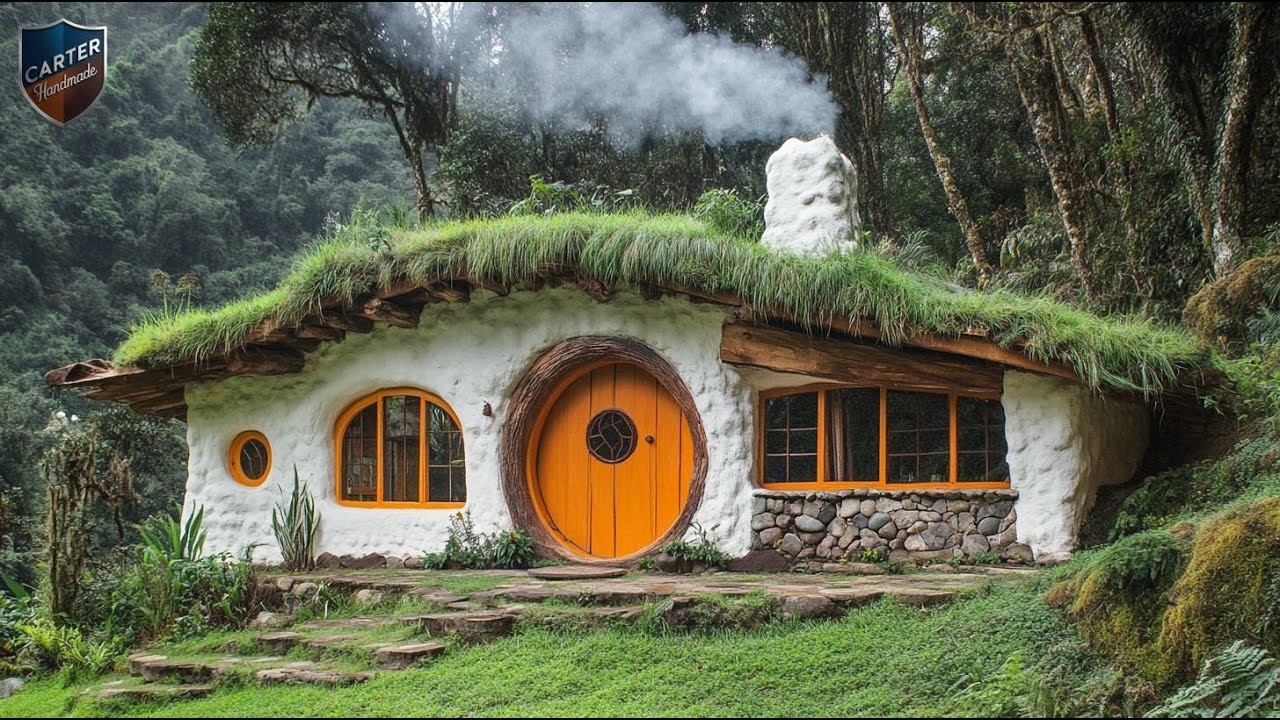 The Man Alone Creates A Stunning Home Hidden In The Forest - YouTube