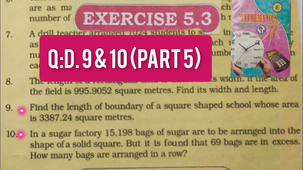 Unit 5 Square Root Of Positive Number Ex 5 3 Question 9 And 10 part unit-5-square-root-of-positive-number-ex-5-3-question-9-and-10-part