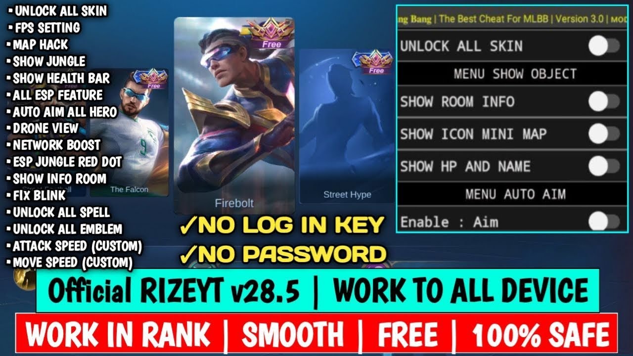 CHEAT ML MOD MENU APK NO KEY 2025 | UNLOCK ALL SKIN PERMANENT / MAP ...