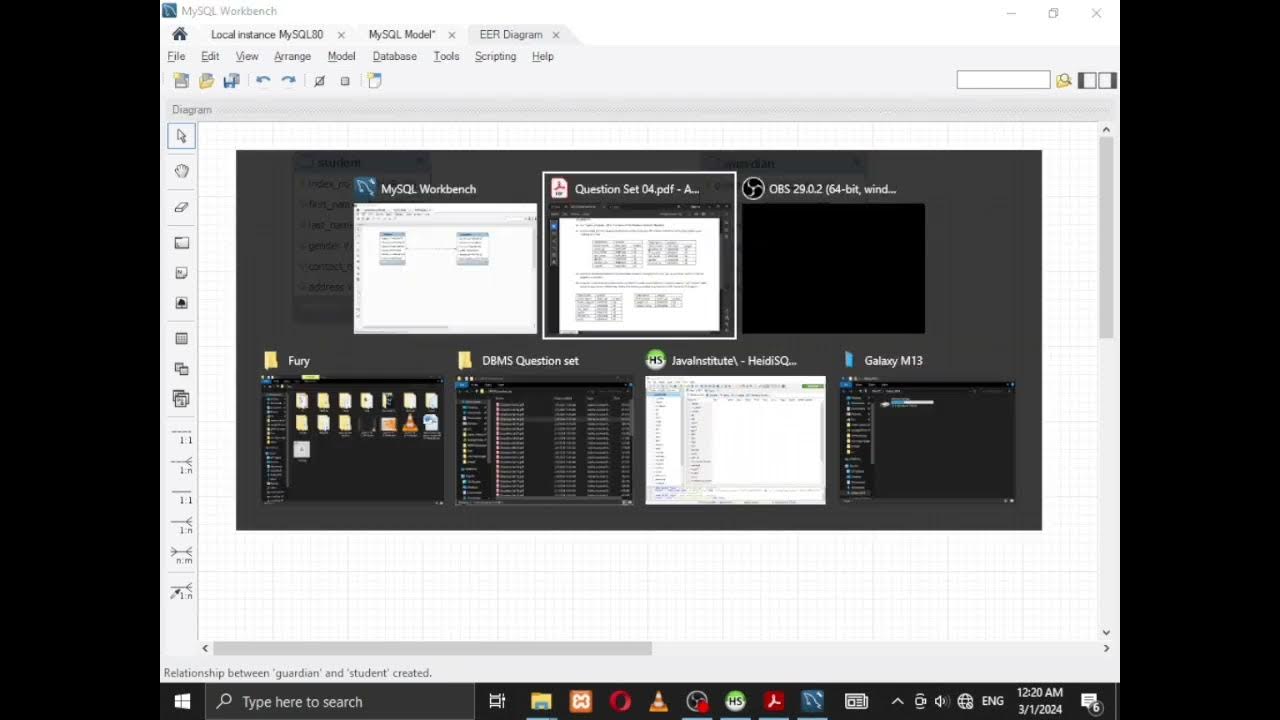 Create table & database with ER Diagram in MySQL Workbench, establish relationships. - YouTube