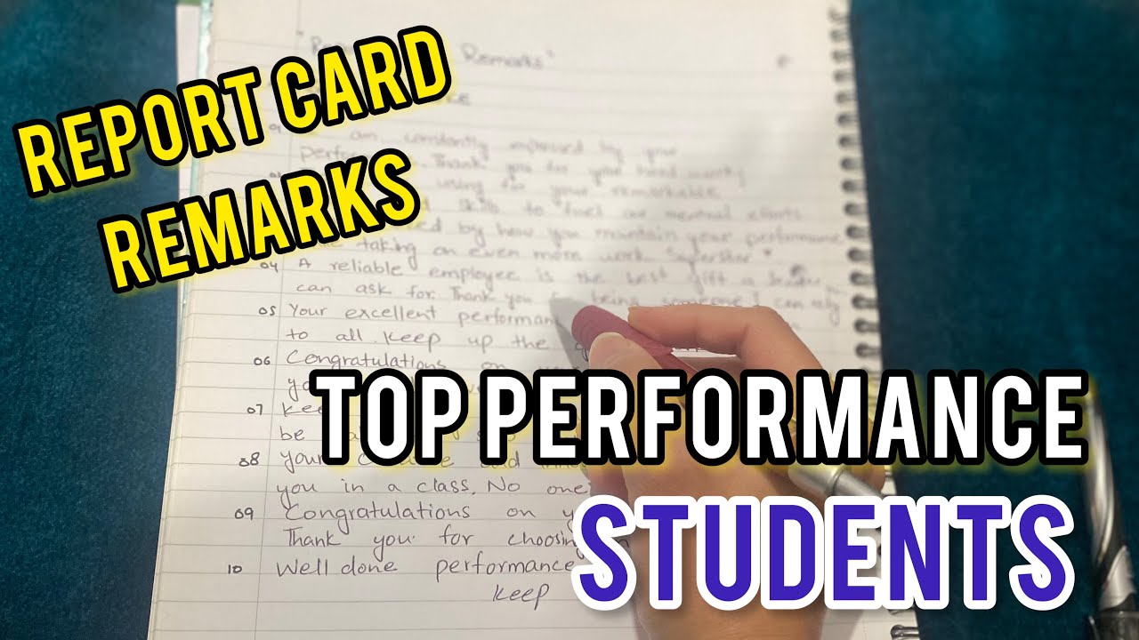 Report card remarks for positive and weak students | comments for ...