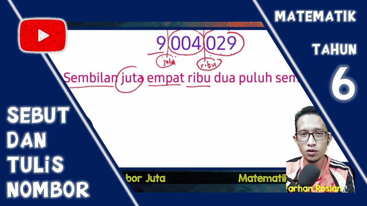 Sebut dan Tulis Nombor Juta / Matematik Tahun 6 - YouTube