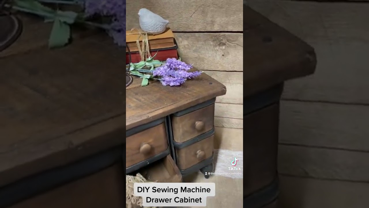 DIY Antique Sewing Machine Drawer Cabinet - YouTube