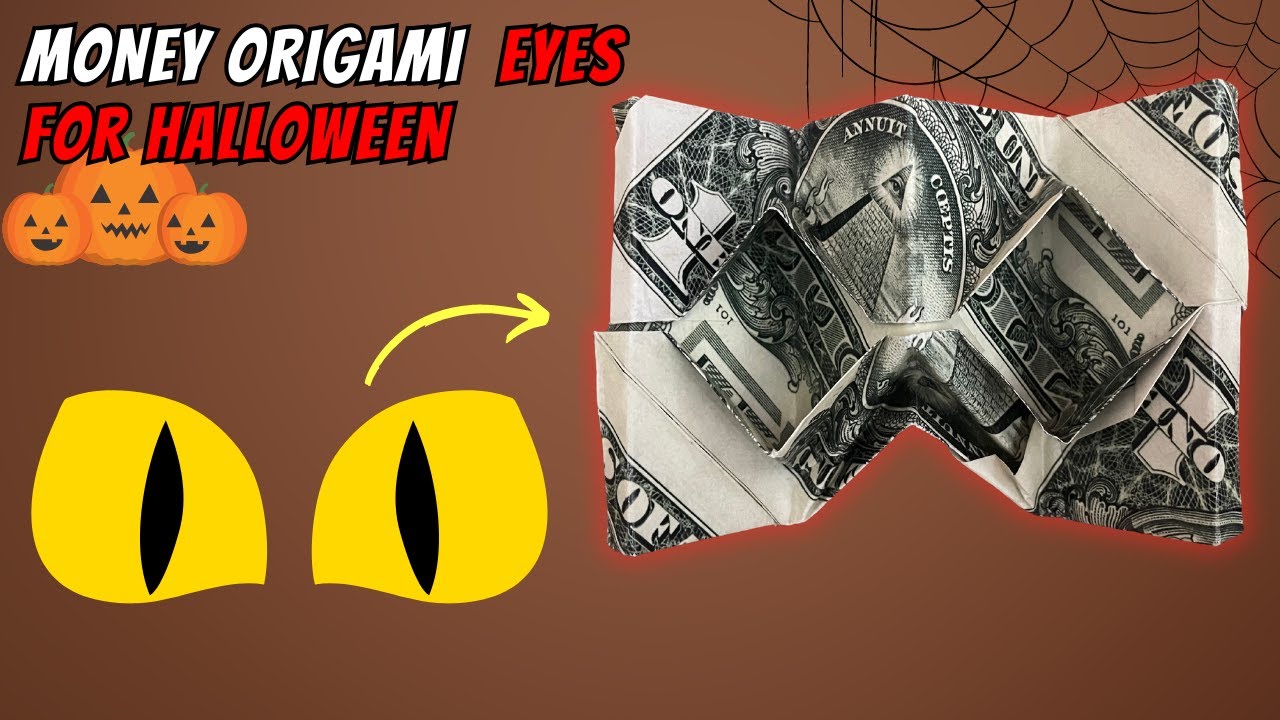 👀 Spooky Money Origami Eyes for Halloween 🎁 Easy Halloween Gift - YouTube