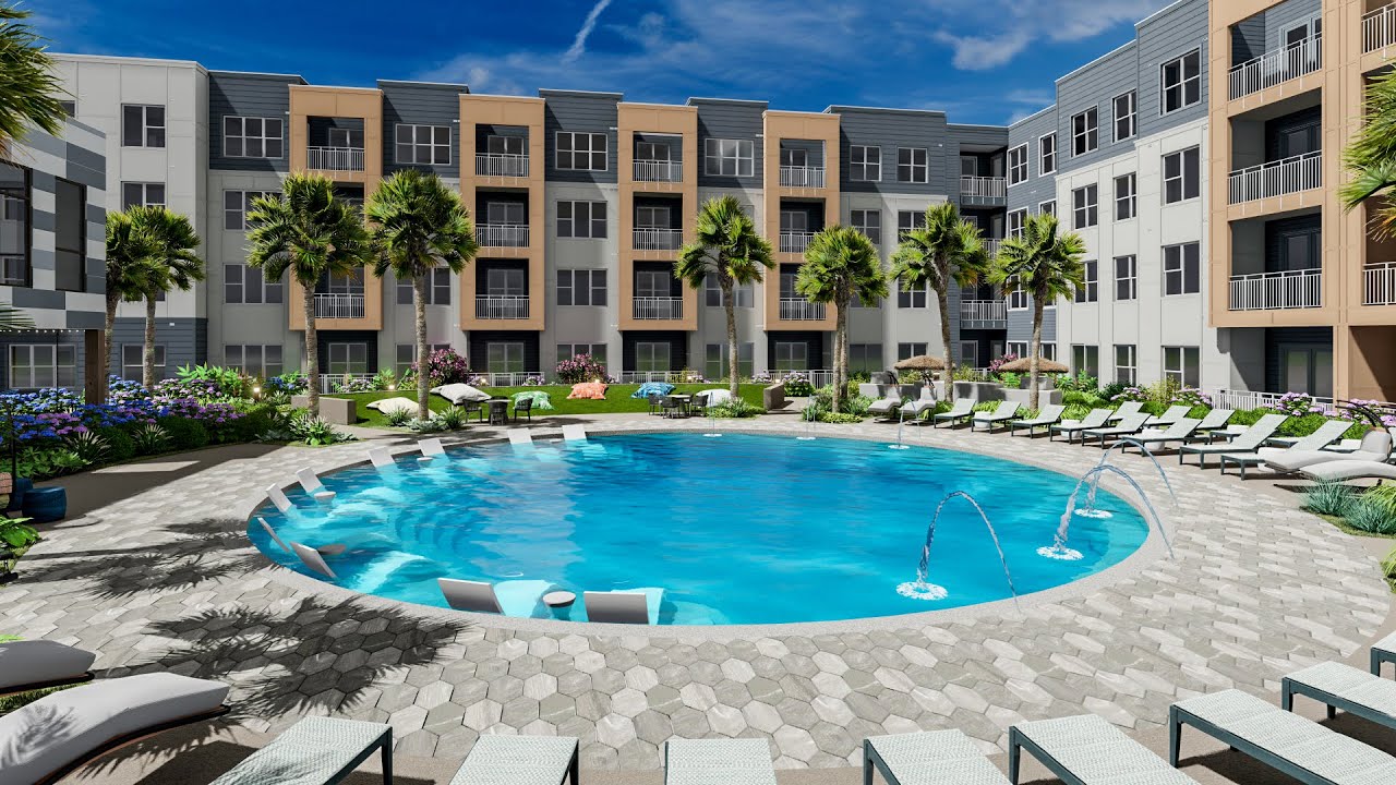 17 Social Pool + Unit - 3D Animation Fly-Through Video - YouTube