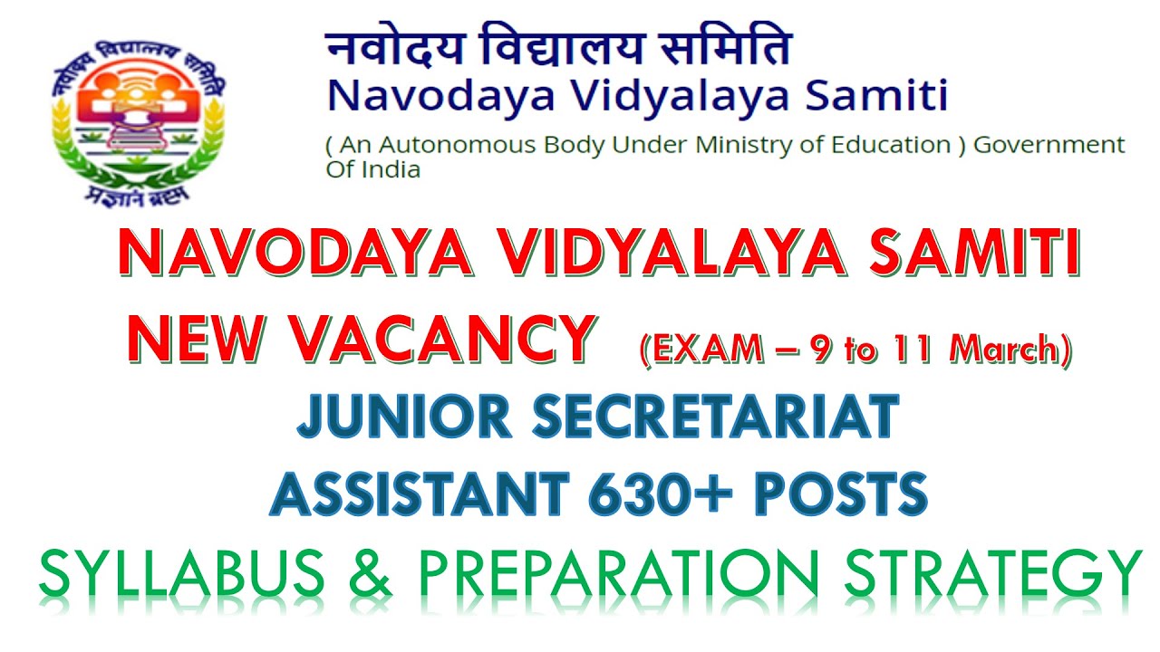 NVS JSA 2022 SYLLABUS AND PREPARATION STRATEGY || NVS JUNIOR ...