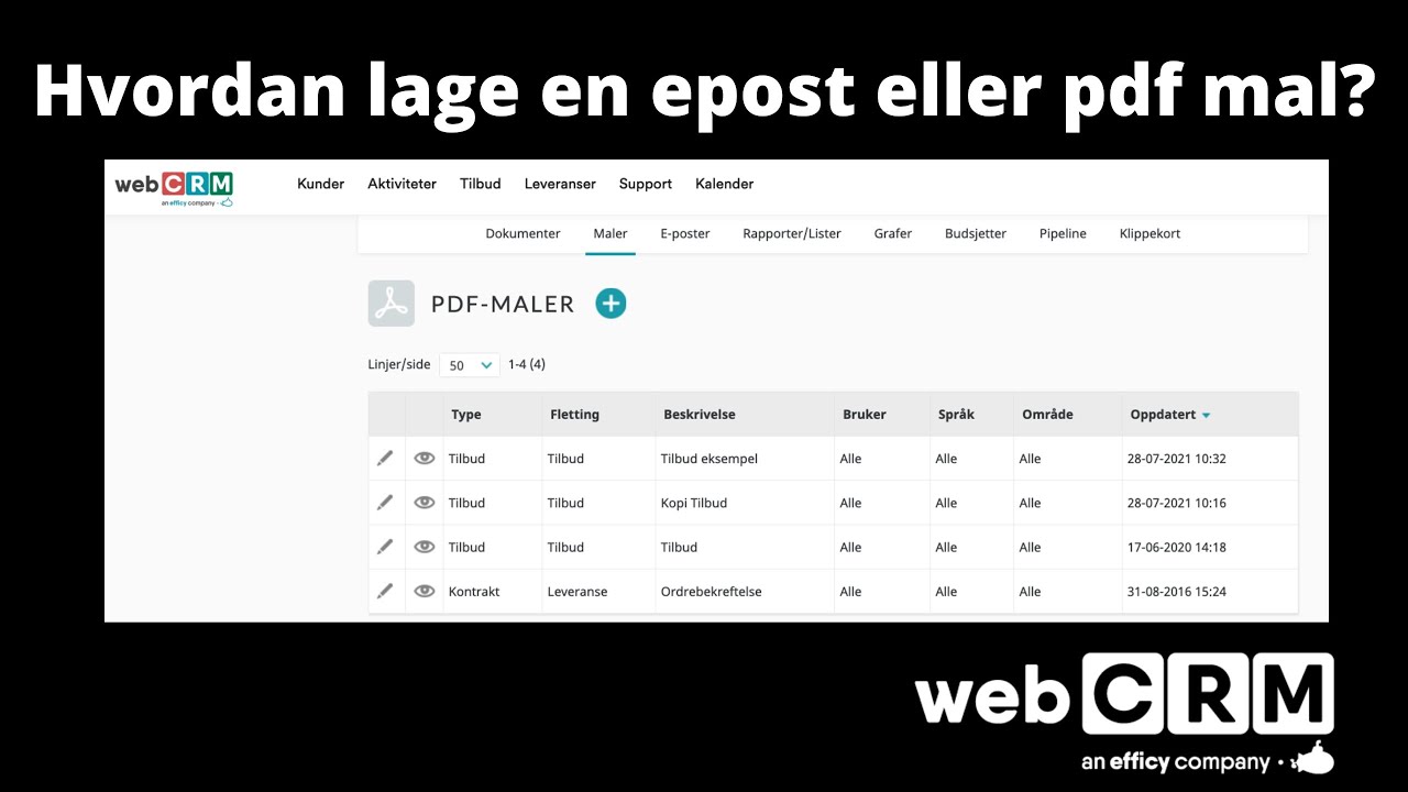 Hvordan lage en epost eller pdf mal? - YouTube