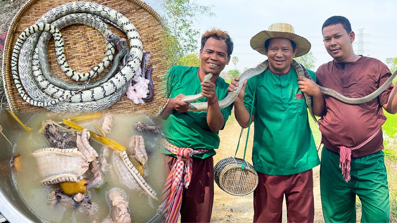 Catch and Cooking Snake Soup - Yummy Snake Soup Countryside Recipe ...