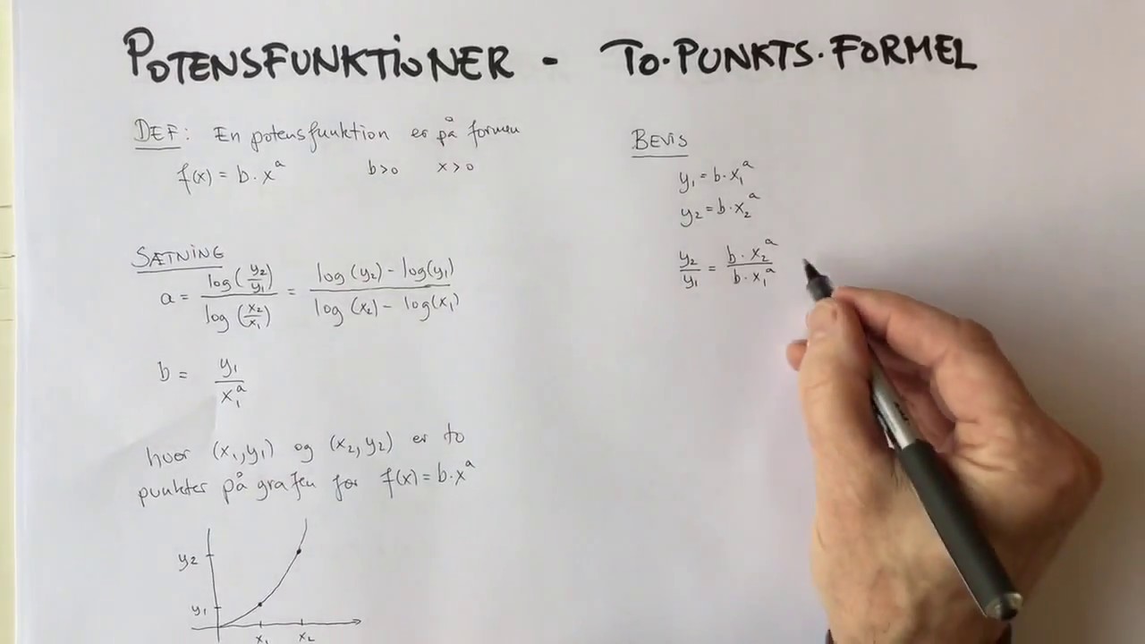 To-punkts-formel for potensfunktioner - YouTube