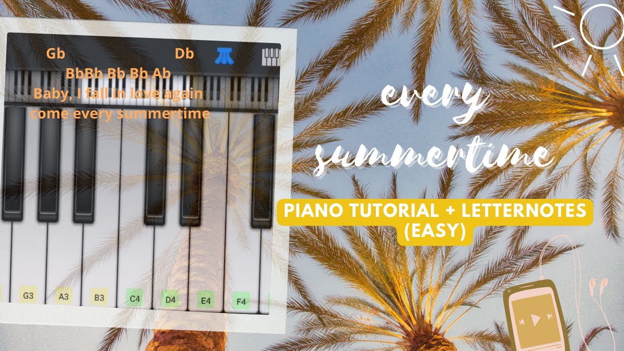 niki - every summertime | piano cover and tutorial ( letternotes,chords ...