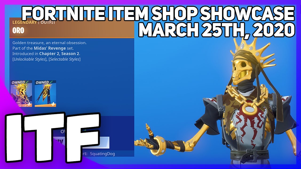 Fortnite Item Shop *NEW* ORO SET + CHALLENGES! [March 25th, 2020 ...