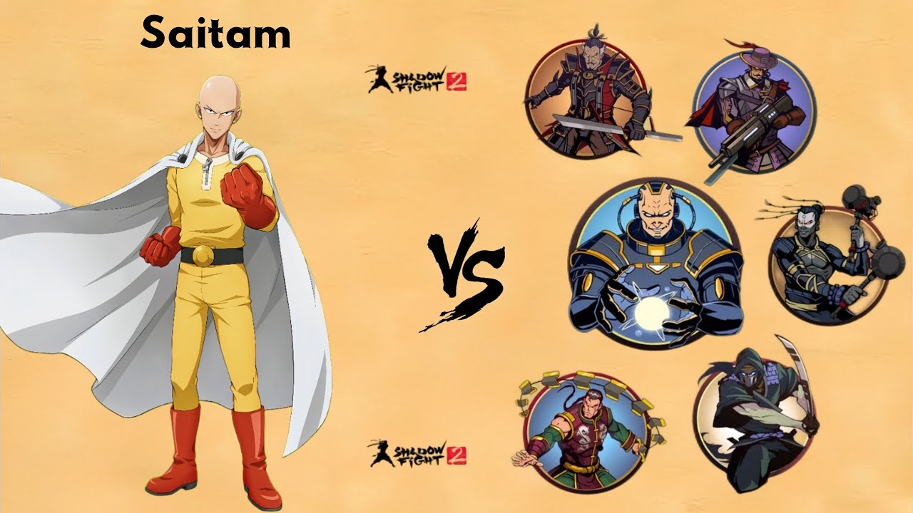Shadow Fight 2 Saitama Vs Titan & All Bodyguard To Fight 2 Saitama ...