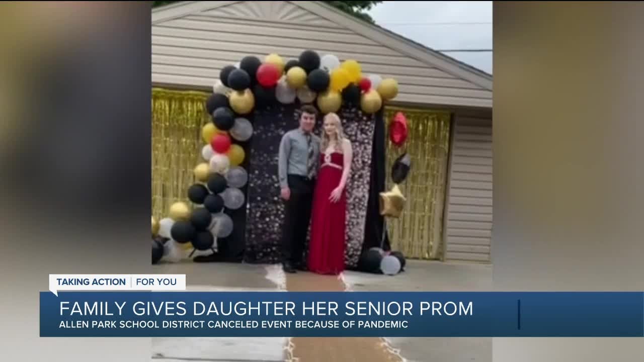 Allen Park family holds prom in backyard for high school senior after ...