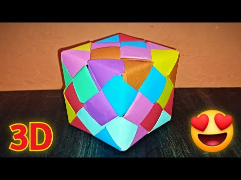 How to Fold an Origami 3D Cube - Easy DIY Paper Craft Tutorial - YouTube