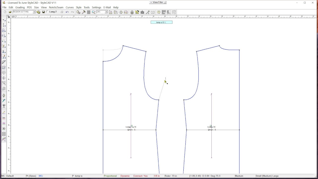StyleCAD PDS V11 - Long Blouse Construction Part 1 - YouTube